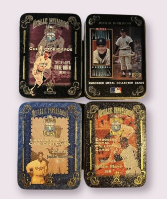 Lot Of Four Metallic Impressions Baseball Heroes 5 Collector Cards ...