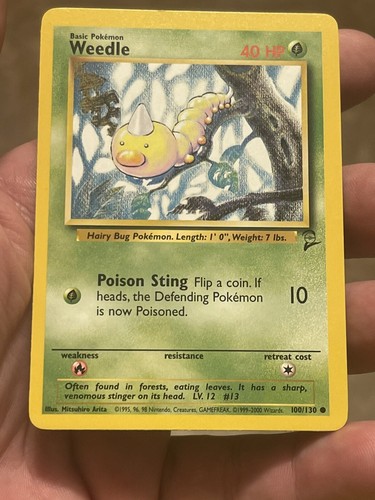 Pokémon TCG Weedle Base Set 2 100/130 Regular Unlimited Common | eBay
