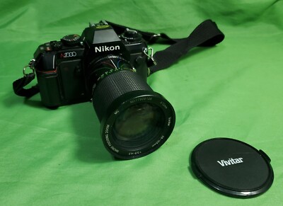 1985 Nikon N2000 35mm SLR Film Camera & Vivitar Lens 28-105mm Macro ...