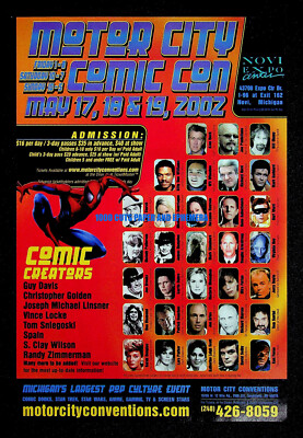 Motor City Comic Con Convention 2002 Trade Print Magazine Ad Poster ...