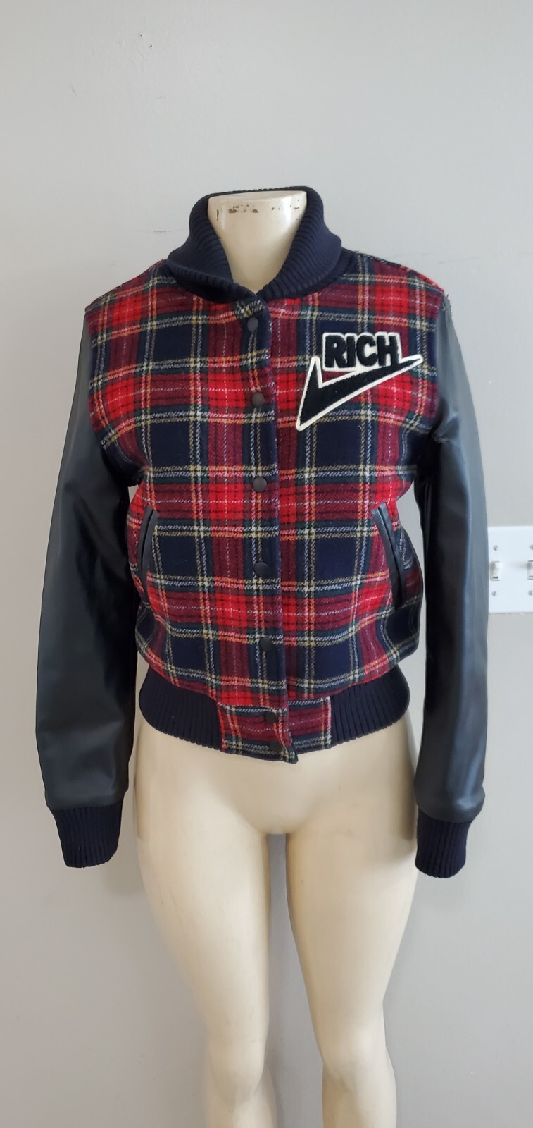 Y2K 2012 JOYRICH FRESHMAN VARSITY JACKET IN PLAID SI… - Gem