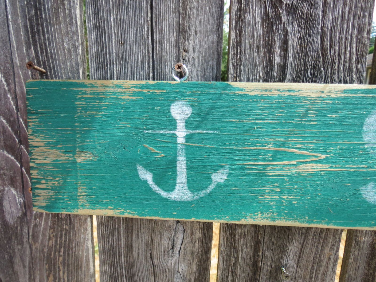 48 INCH WOOD HAND PAINTED SHIPYARD & ANCHOR SIGN NAUTICAL SEAFOOD (# ...