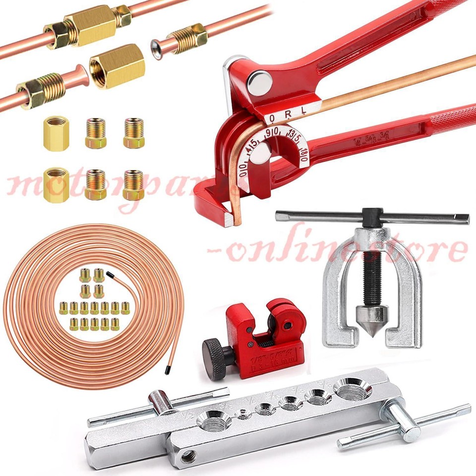 3/16 Brake Line Pipe Kit 25Ft Flaring Tools kit Including Tubing Bender ...