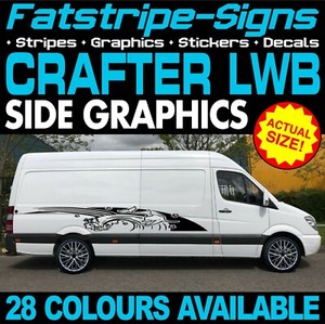 VW CRAFTER LWB GRAPHICS STICKERS STRIPES DECALS CONVERSION CAMPER VAN ...
