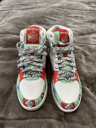 RARE Women's Monopoly Reebok Classic Sneakers Size 8.5 High Top ...