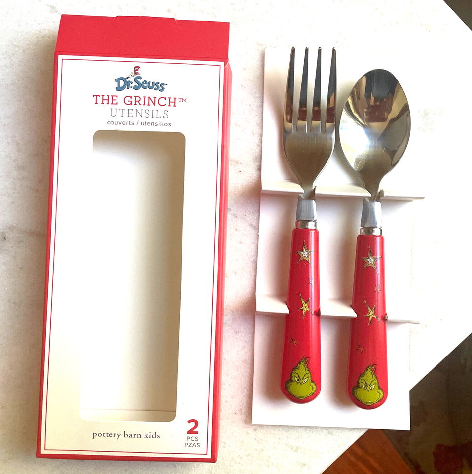 Disney school Pottery Barn GRINCH Christmas Utensil set holiday Dr ...
