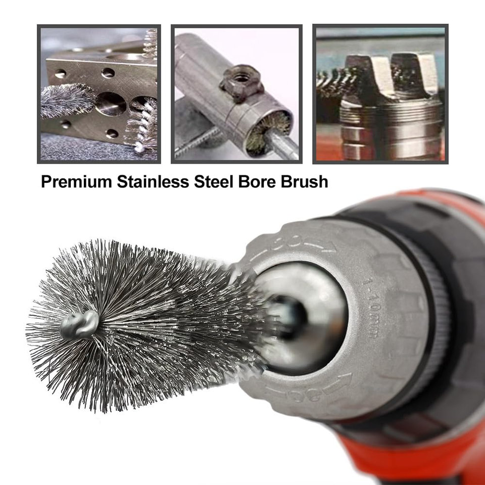5Pcs 1" Stainless Steel Bore Brush for Drill,25Mm Wire Brush Bore ...