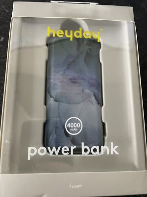 Heyday 4000mAh Blue Digital Floral Printed Compact Portable Power Bank ...