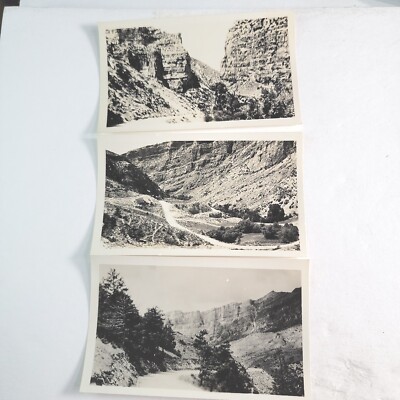 1940s Yellowstone 3 Photo Prints Shell Creek Canyon 1 & 2 US 14 4.5"X2 ...