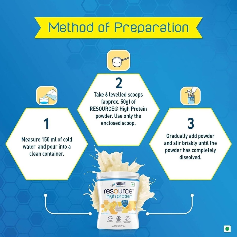 Nestle Resource High Protein Vanilla Flavour 400g Rich in Immuno ...