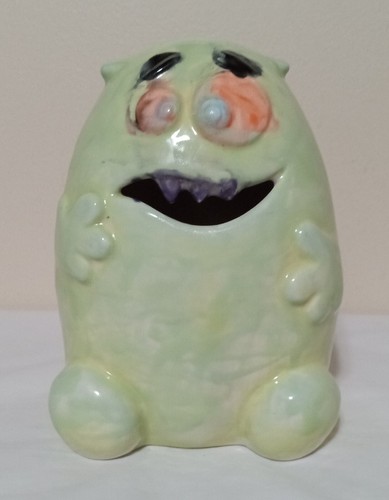 MONSTER Bank Ugly Beast Creature 6.5"t - Ceramic Light Green Unique ...