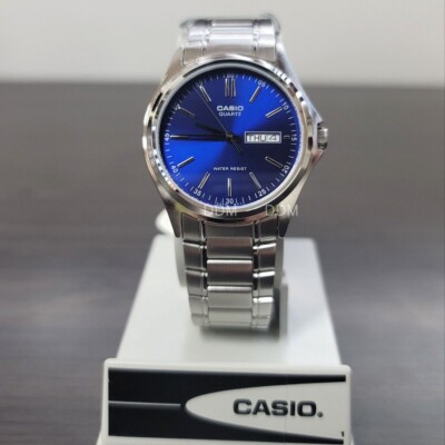 Casio Analog Mens Watch Silver Stainless Steel Original New MTP-1239D ...