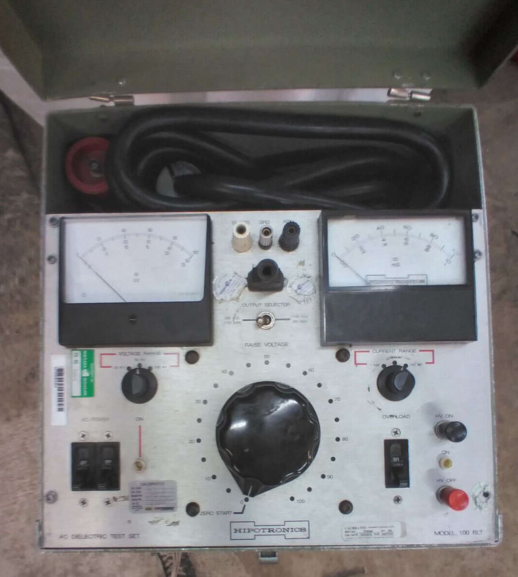 Hipotronics 100-BLT / 100HVT-A AC Hipot Tester, AC Dielectric Test Set ...