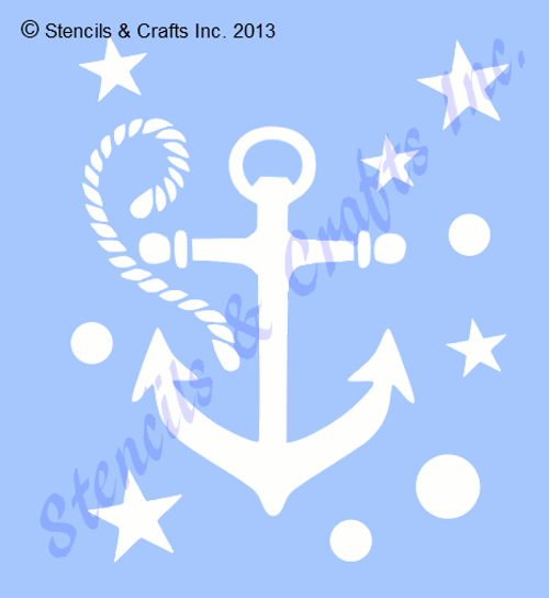 ANCHOR STENCIL NAUTICAL COASTAL BEACH MARINE SEA ROPE TEMPLATE CRAFT ...