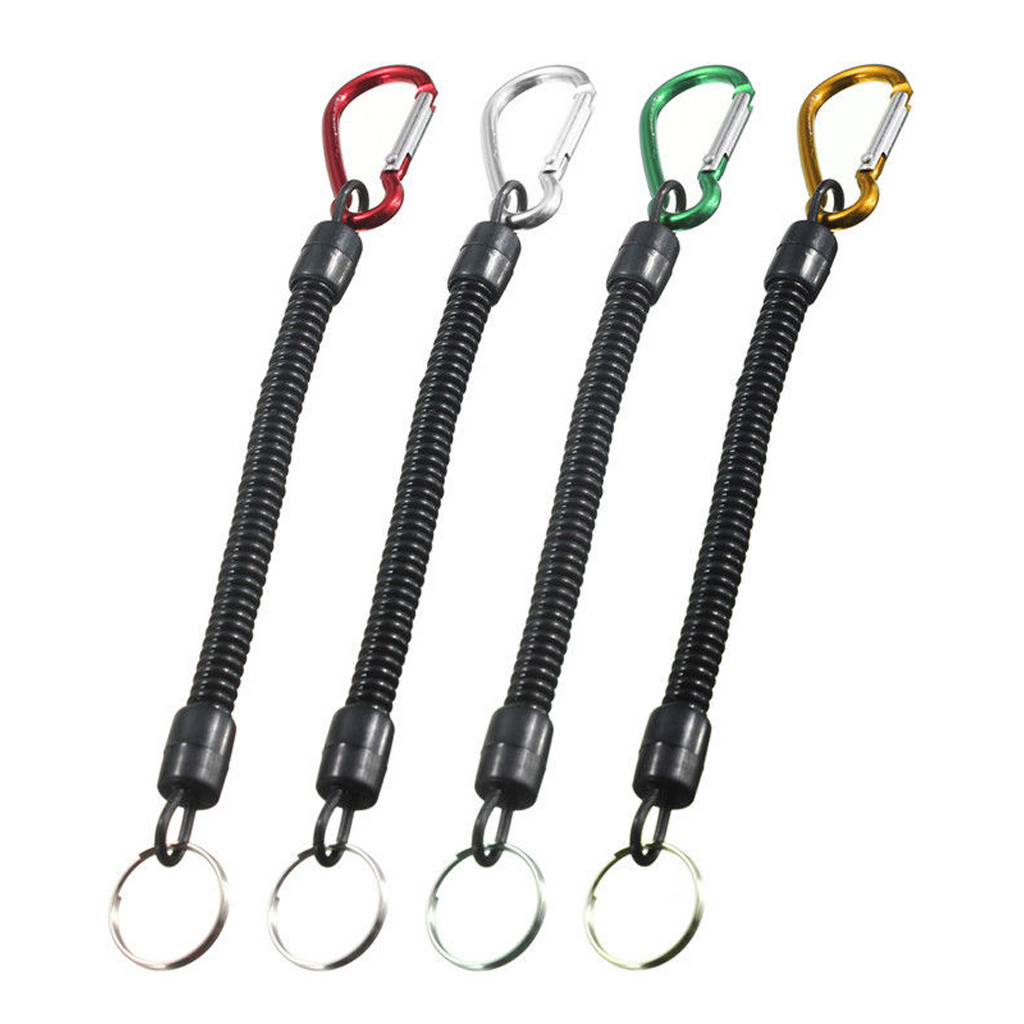 5pc Safety Retractable Fishing Lanyard Coiled Tether Secure Tackle Tool ...
