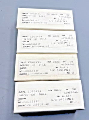 Dale Resistor TYPE MF-68 DALE CH-20054-40 ITEM 0022 6.81k ohm Lot of ...