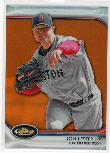 2012 Topps Finest Jon Lester #44 Orange Refractor #/99 Boston Red Sox ...