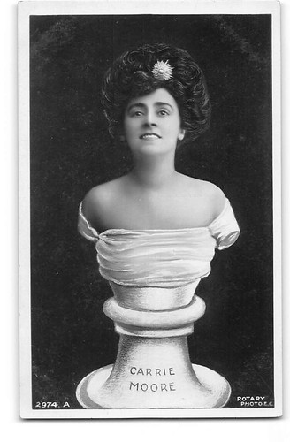 Real Photo-Edwardian Actress-Singer Carrie Moore-Fantasy-Bust-Antique Postcard | eBay