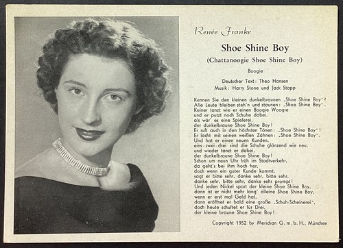 Renee Franke German Singer Vintage German Continental Postcard Unposted ...