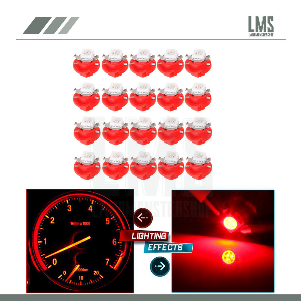 20Pcs Red Instrument Cluster Gauge LED Light Bulb 1.5w 12V Socket ...