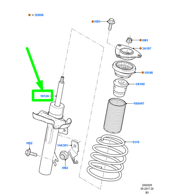 FORD C-MAX MK1 FRONT SHOCK ABSORBER KIT 1919323 MEM5J-18K045-AA ...