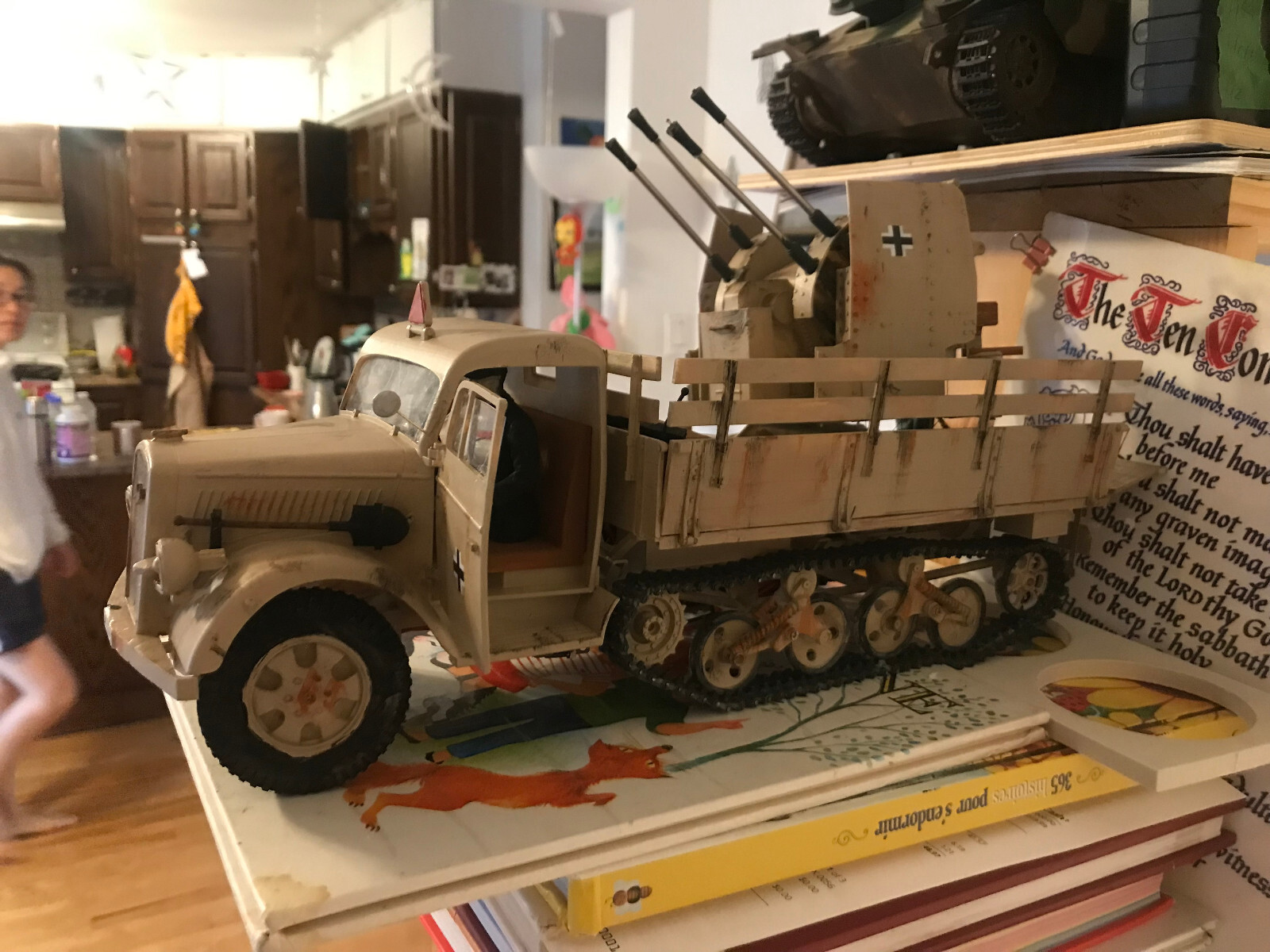 1/16 rc german ww2 mule truck halftrack white with 4 flak guns Maultier ...