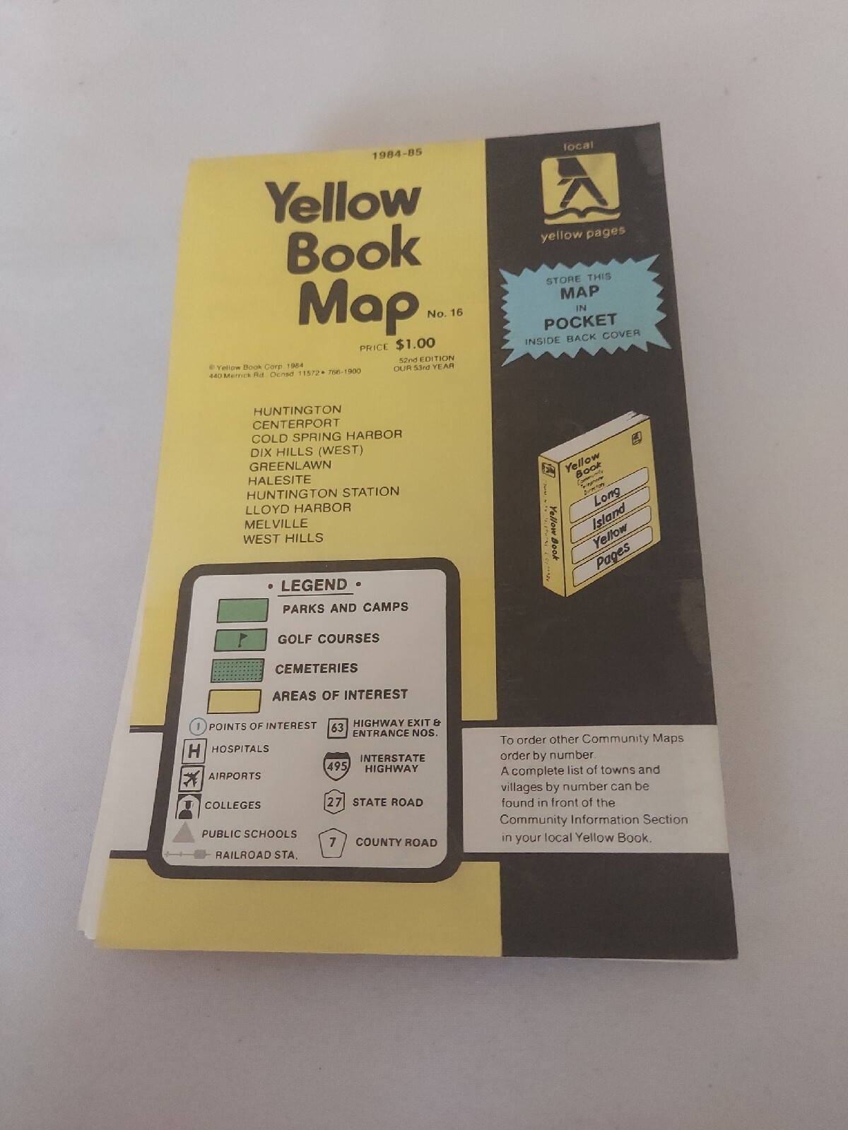 Vintage 1984-1985 Yellow Book Map Of Long Island, New York W/ Points Of ...
