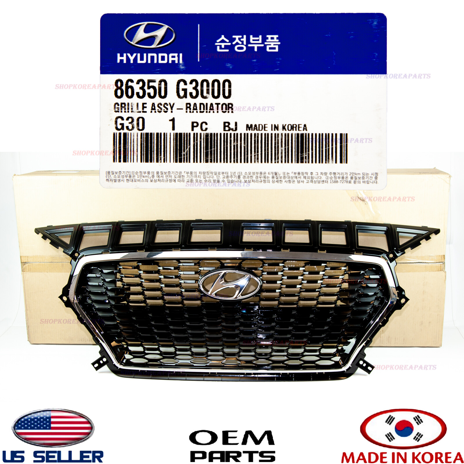 GRILLE RADIATOR FRONT 【GENUINE】 OEM HYUNDAI ELANTRA GT 2.0L 2018-2020 ...