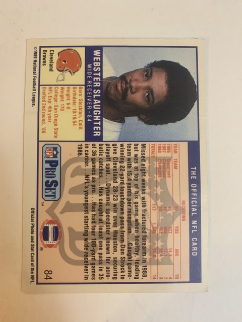1989 Pro Set - #84 Webster Slaughter for sale online | eBay