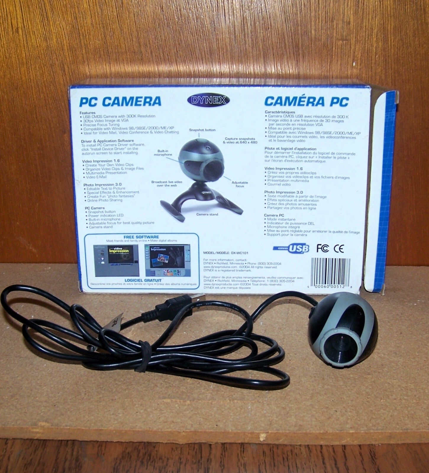 Dynex Dx-wc101 Web Camera for Windows 98/98se Me 2000 / XP Webcam Video ...