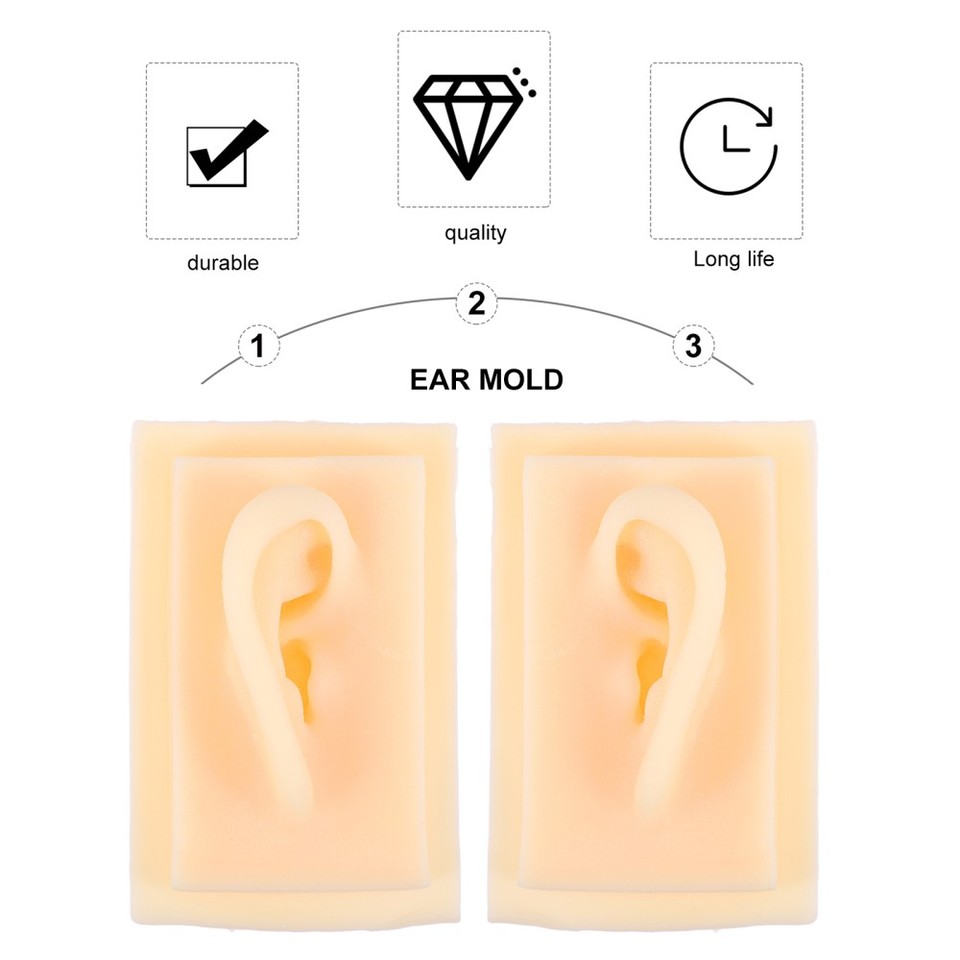 1 Pair Useful Human Ear Models Simulation Ear Models Silicone Teaching ...