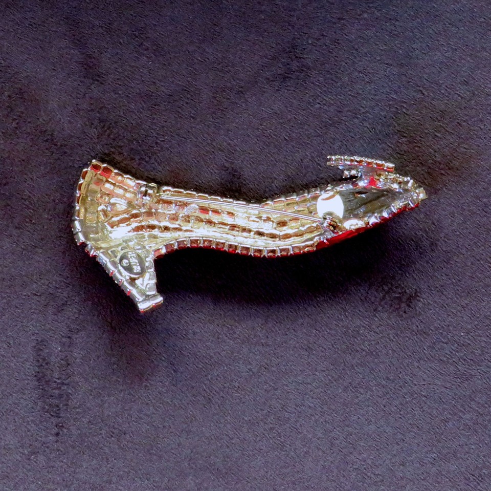 Vintage Dorothy Bauer Rhinestone Brooch Wizard of Oz Ruby Red Slipper ...