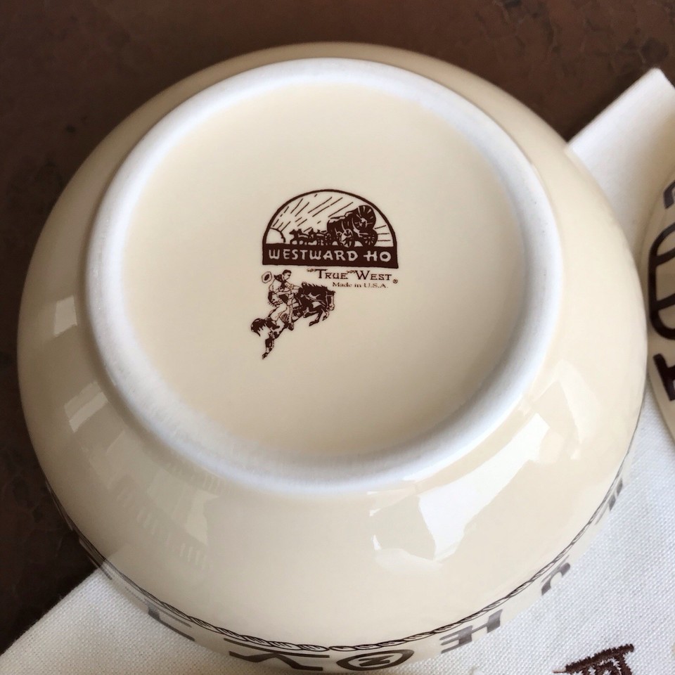 4 True West Westward Ho Rodeo Pattern Western Soup Bowls | eBay