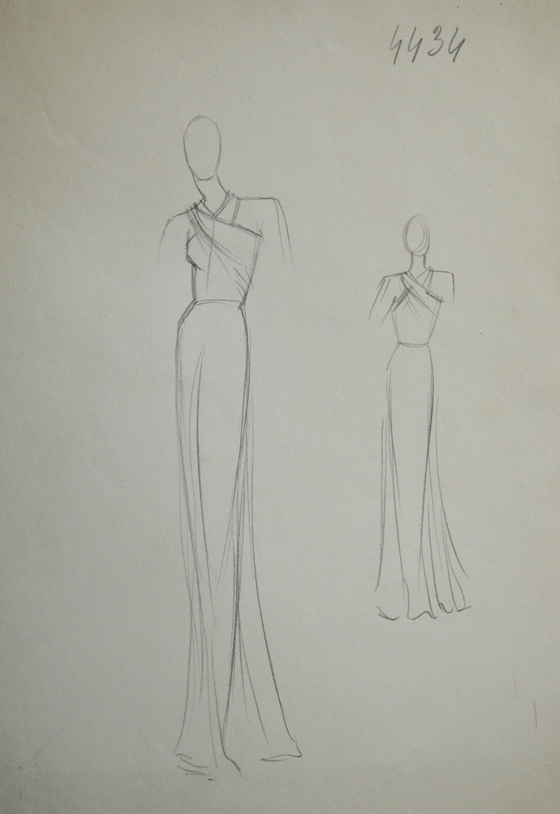 Workshop Vionnet - Drawing Original - Pencil - Prototype Dress 298 | eBay