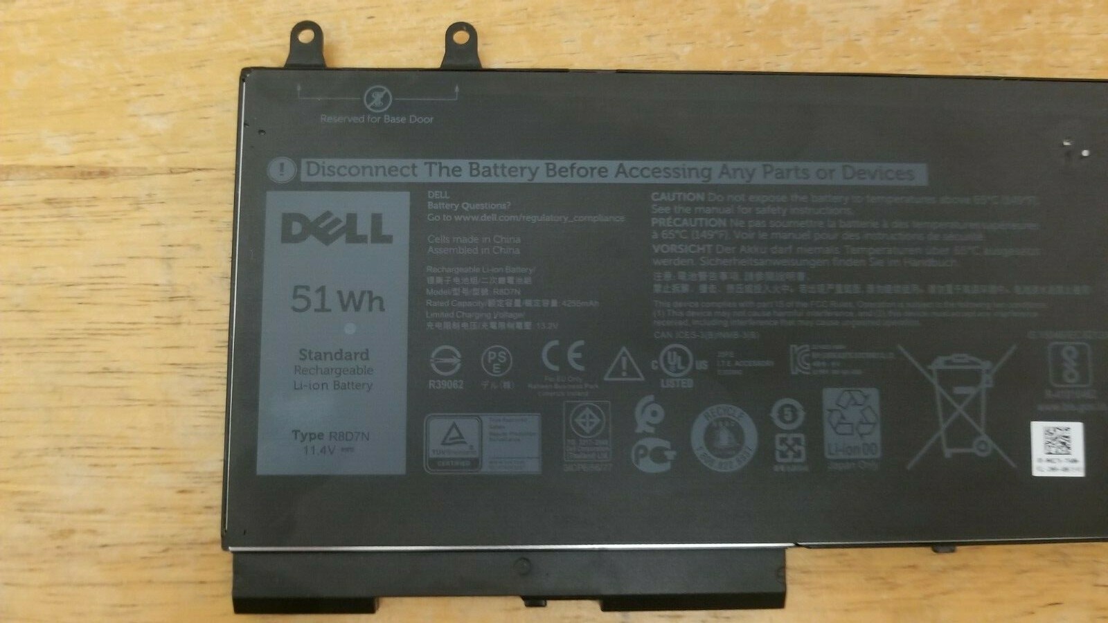 Genuine Dell Latitude 5400 5500 51Wh 11.4V Laptop Battery Type R8D7N ...