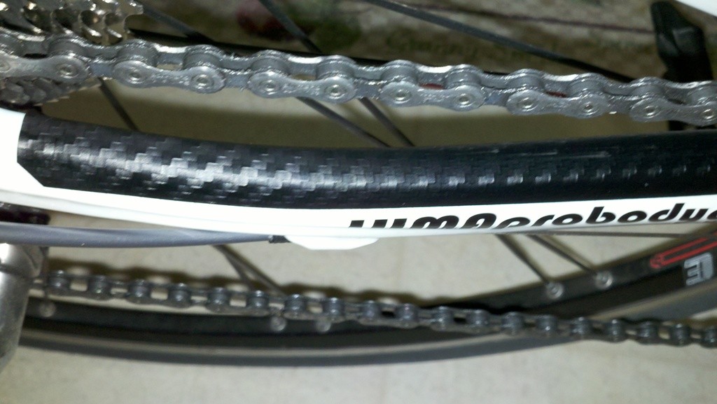 Carbon Fiber Bicycle Chainstay Protector 🚲+ 2 Frame Patches White Decal ...