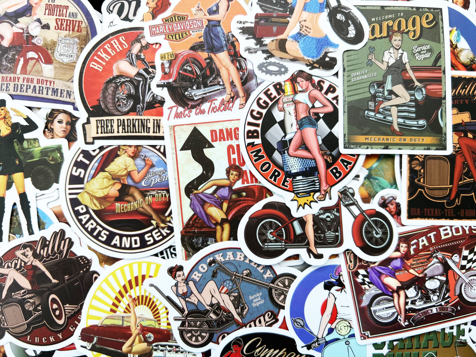 100 Military Retro Pin Up Girls Stickers Cars Trucks Bumpers Motorcycle ...