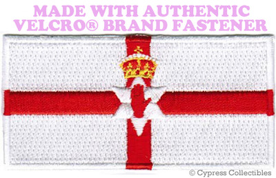 NORTHERN IRELAND FLAG PATCH EMBROIDERED ULSTER BANNER w/ VELCRO® Brand ...