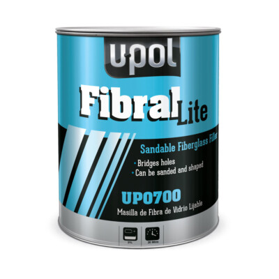 3L U-Pol Fibral Lite Sandable Fiberglass Auto Body Filler with Hardener ...