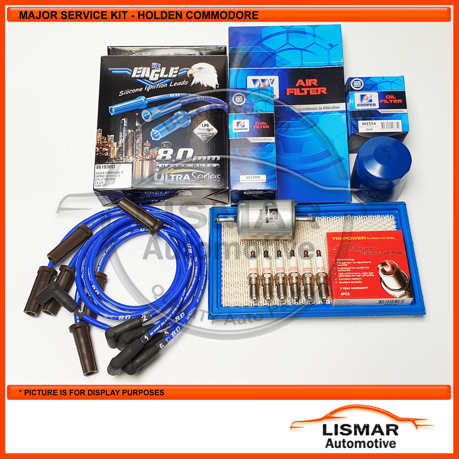 Major Service Kit for Holden Commodore VS, V6 3.8Ltr with Eagle Leads ...