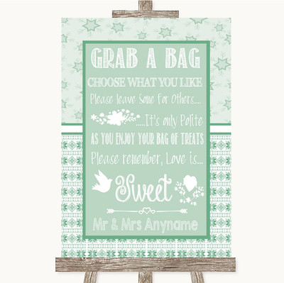 Winter Green Grab A Bag Candy Buffet Cart Sweets Personalised Wedding ...