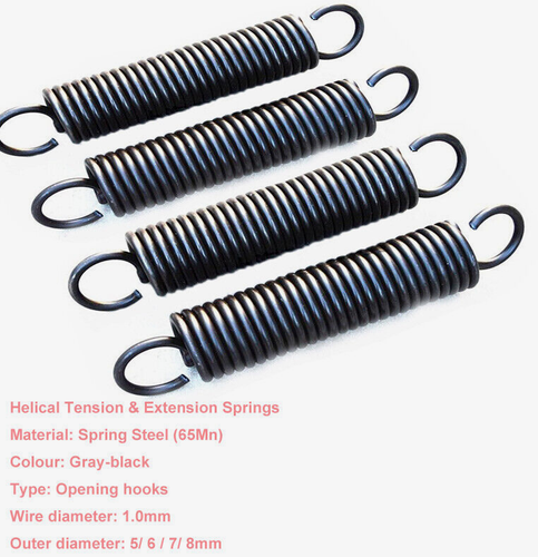 Wire Dia 1mm(OD=5/6/7/8)Tension/Extension Springs Opening Hook Spring ...