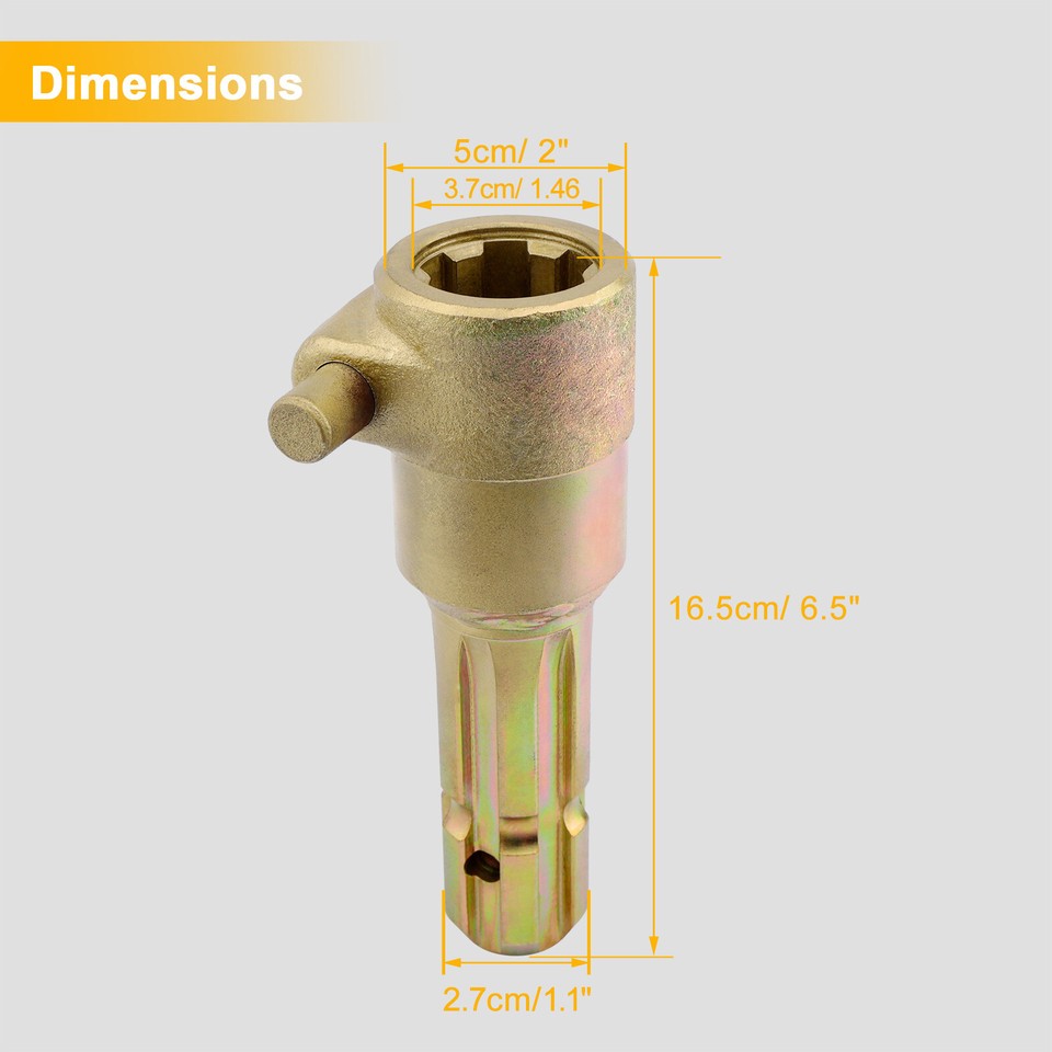 Upgraded PTO Extender Adapter for Tractor, 1-3/8" & 6 Spline Female ...
