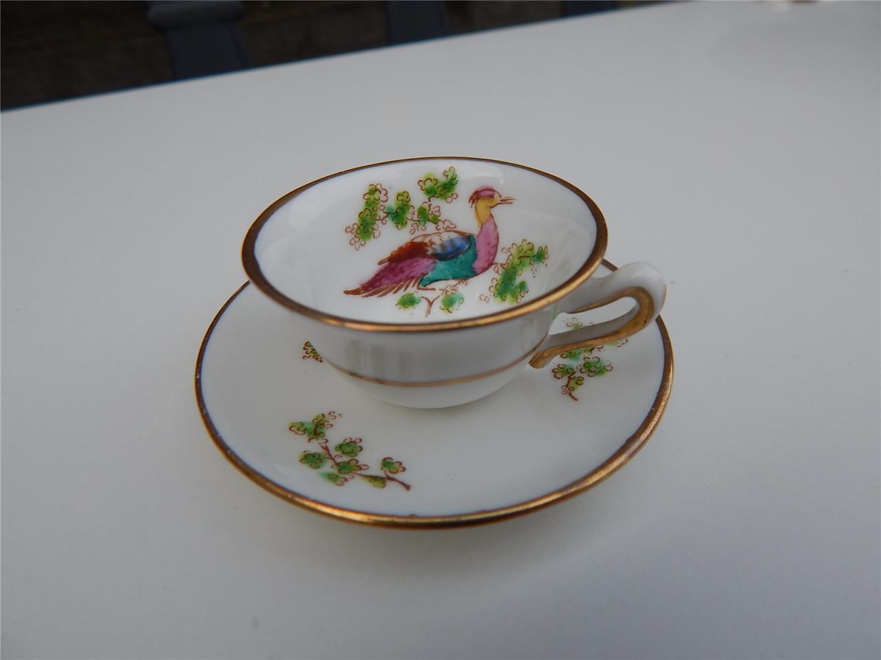 Royal Crown Staffordshire miniature A4670 Bone China Teacup & saucer ...