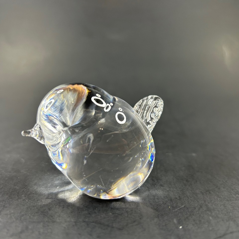 Hadeland of Norway Crystal Clear Glass Bird Paperweight Figurine | eBay
