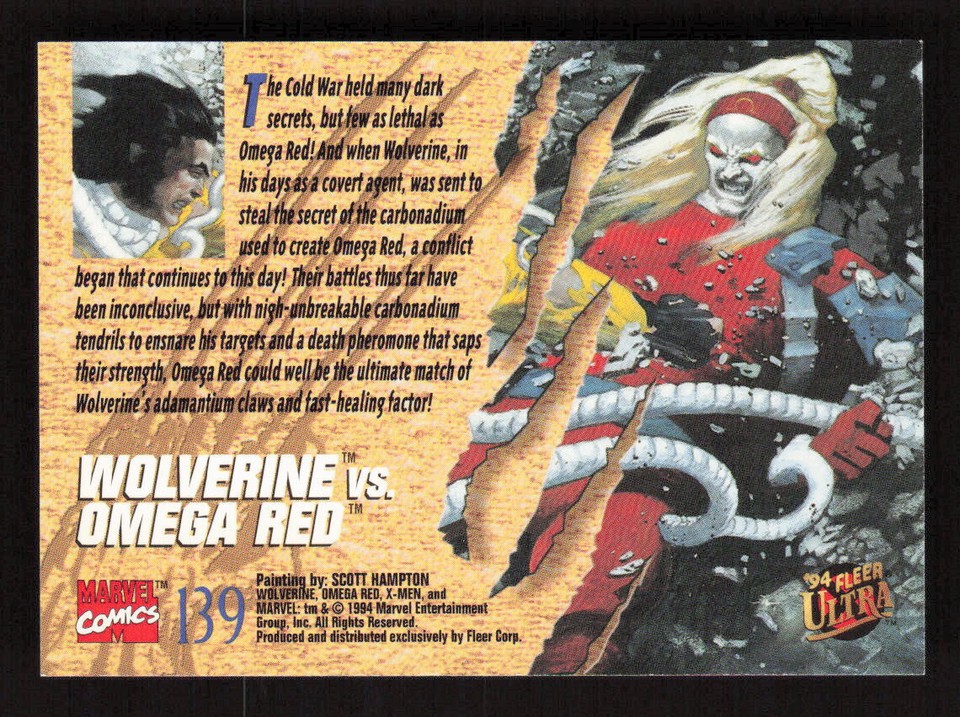 1994 Fleer Ultra Marvel X-Men Wolverine Vs. Omega Red Greatest Battles ...