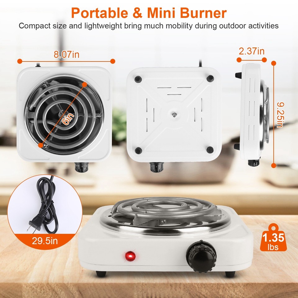Electric Double Burner Hot Plates for Cooking 5 Heating Levels Heating ...