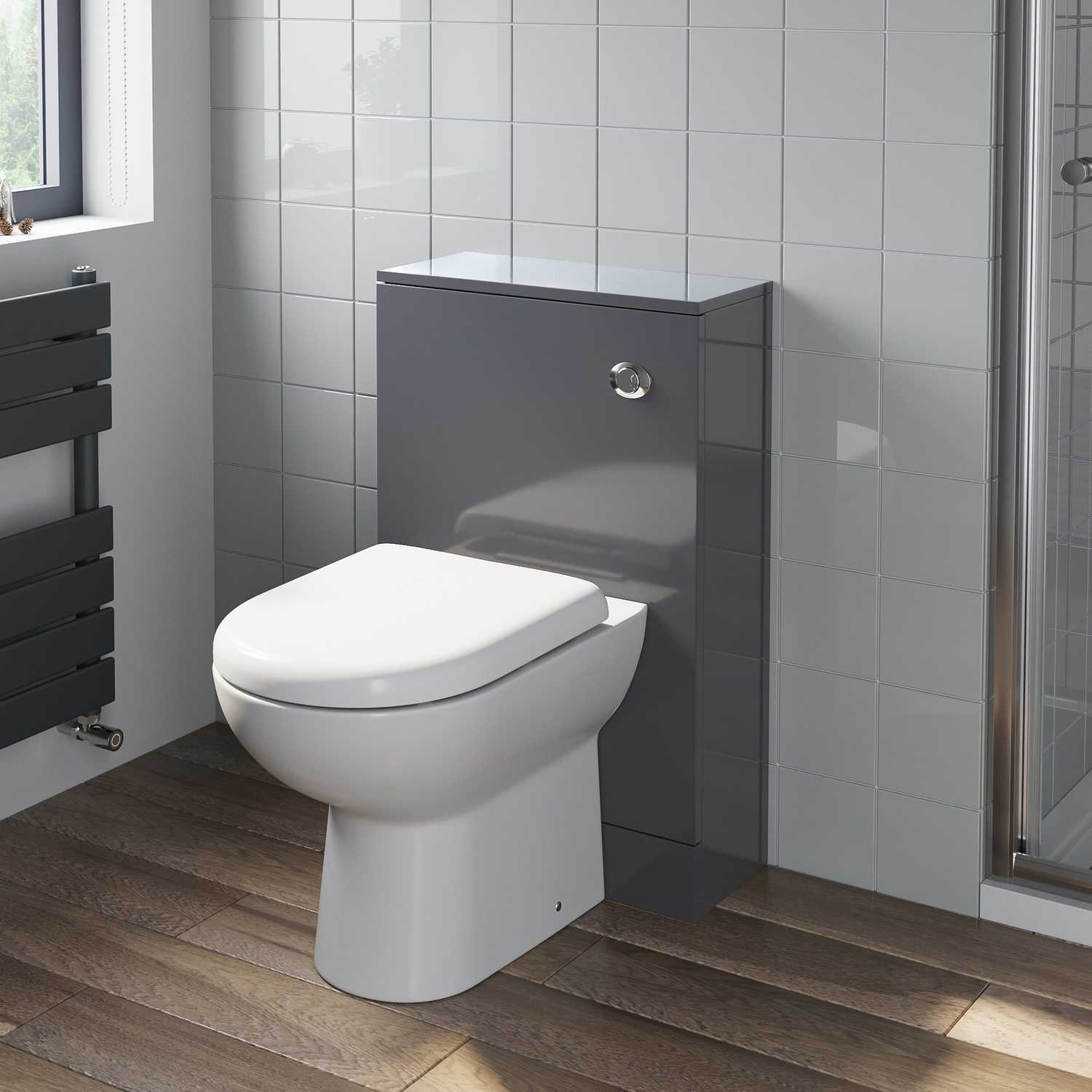 Bathroom Furniture Basin Vanity Toilet WC Unit Tall Cabinet Gloss Grey ...