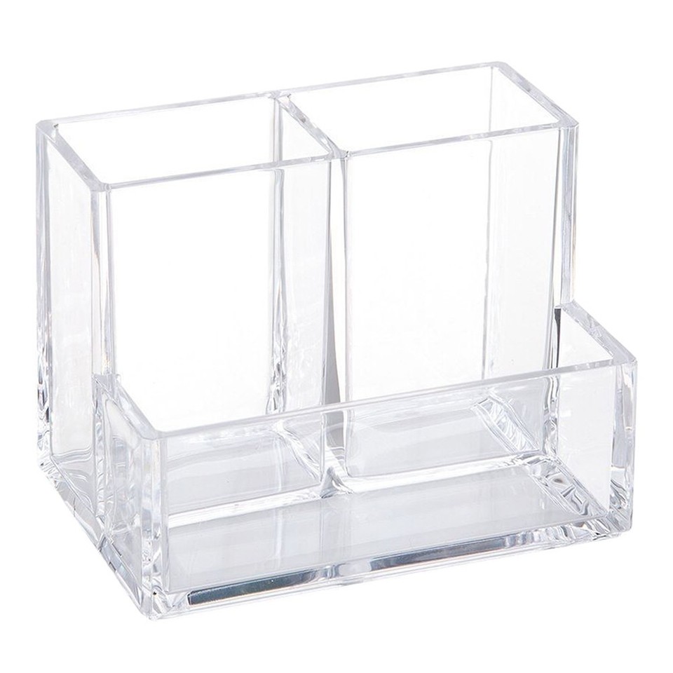 Desk Storage Box Pen Clear Office Stationery Holder Work Organizer ...