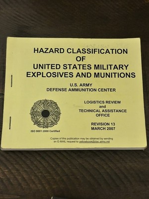 Hazard Classification of Explosives and Munitions Book Revision 13 ...